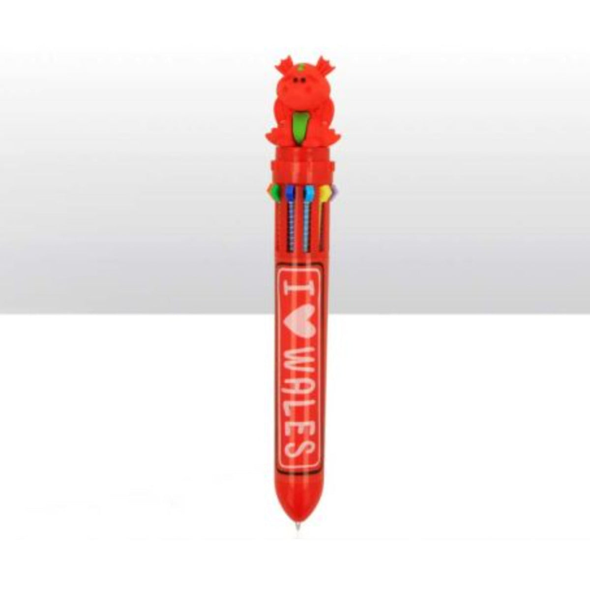 Red Dragon Topped “I Love Wales” 10 Colour Pen | Fun Multi-Colour ...