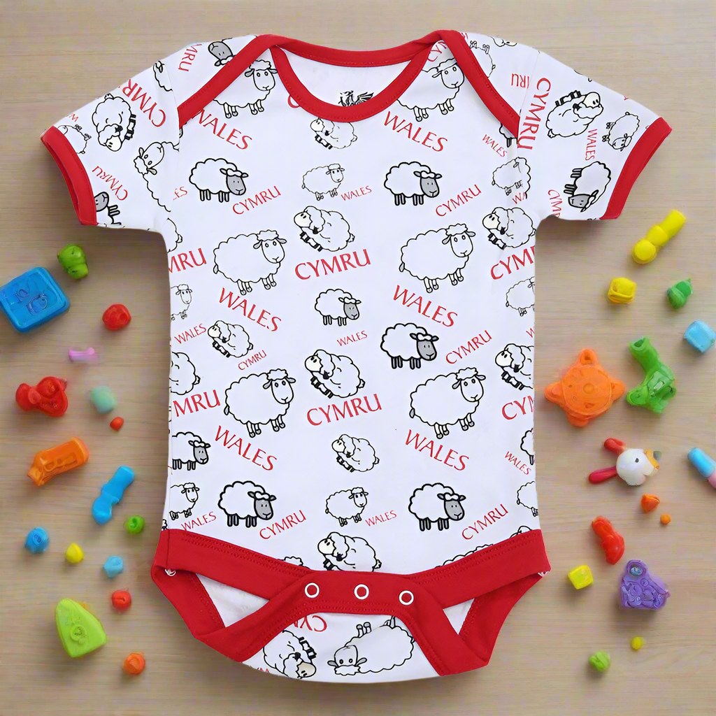 Welsh Cymru Sheep Baby Vest | Giftware Wales