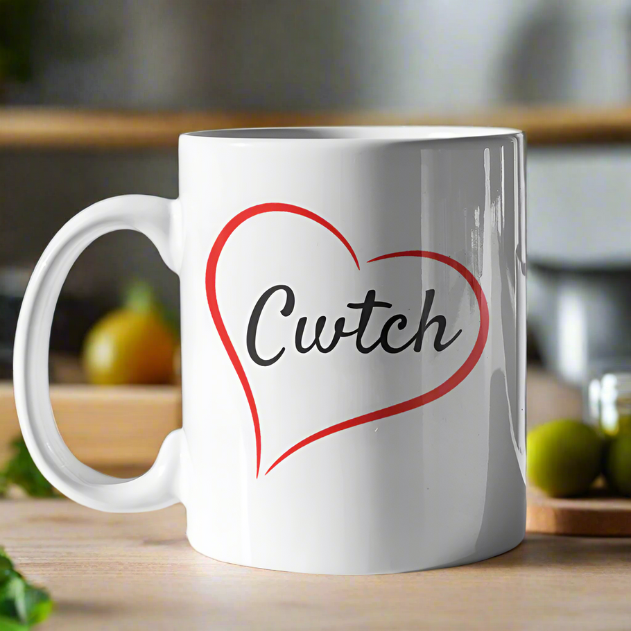 Cwtch And Heart - Bone China Hug Mug (Hand Warmer) — Giftware Wales