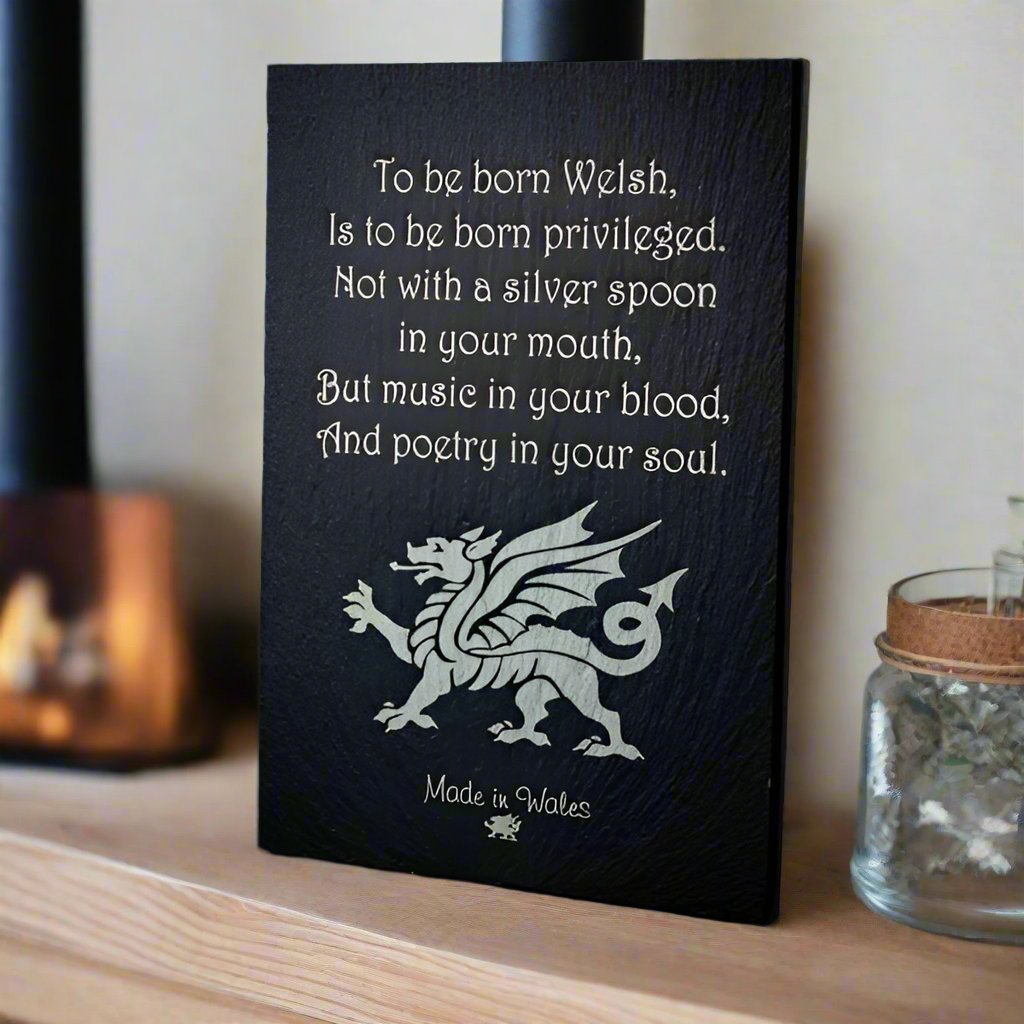 Welsh Slate Plaque | Poem 'To Be Born Welsh'...High Quality ...